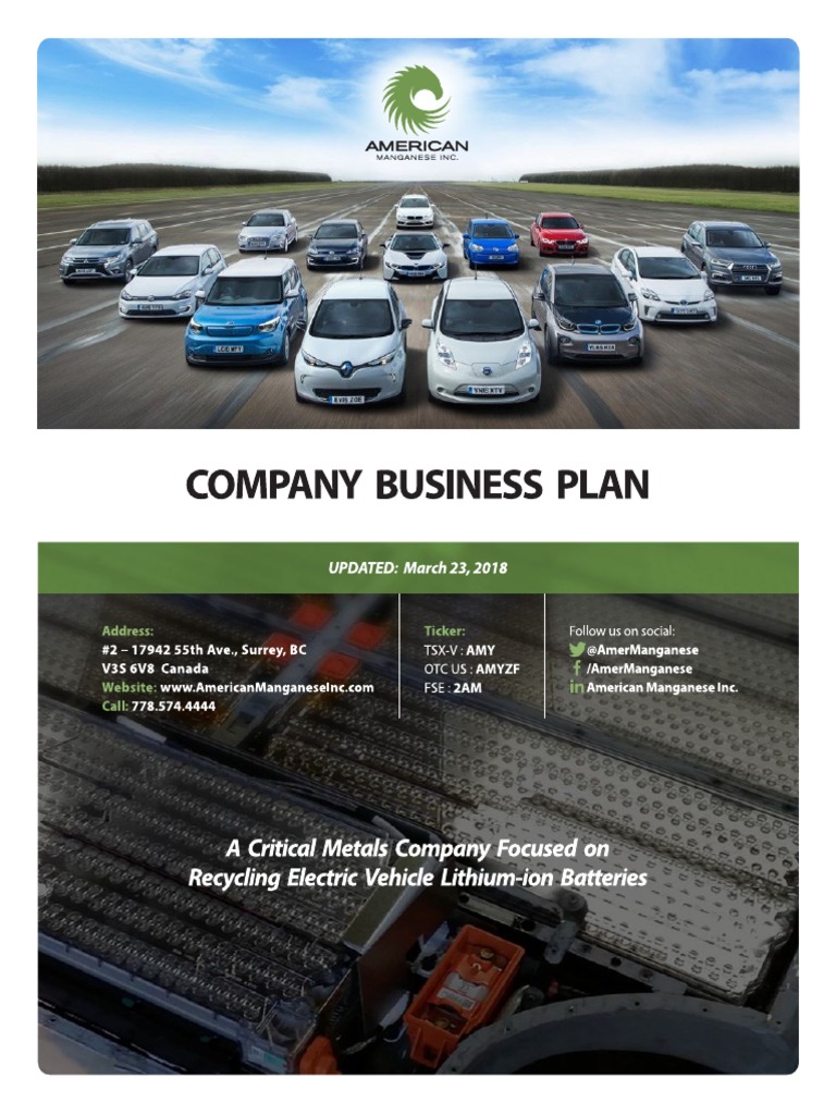 American Manganese Inc. Recycling Plan | PDF | Lithium Ion Battery ...