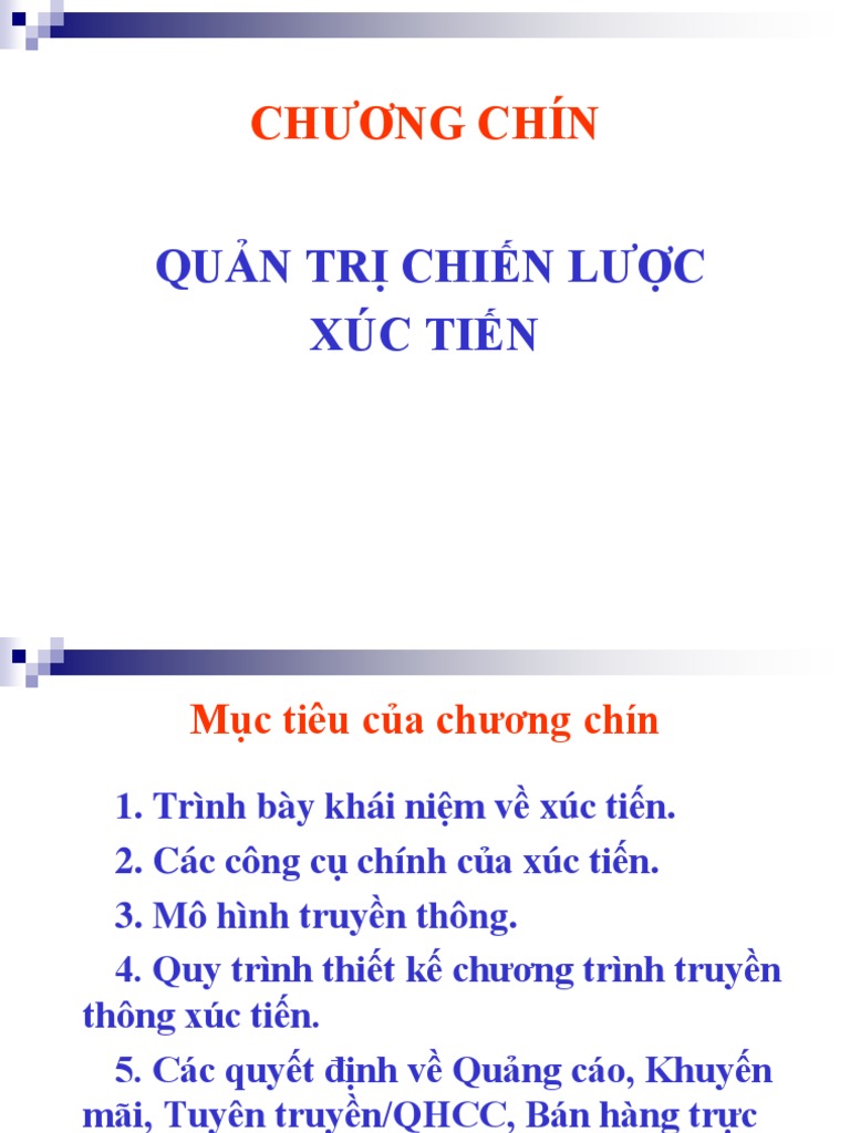 Chuong 9 Quan Tri Chien Luoc Xuc Tien | PDF