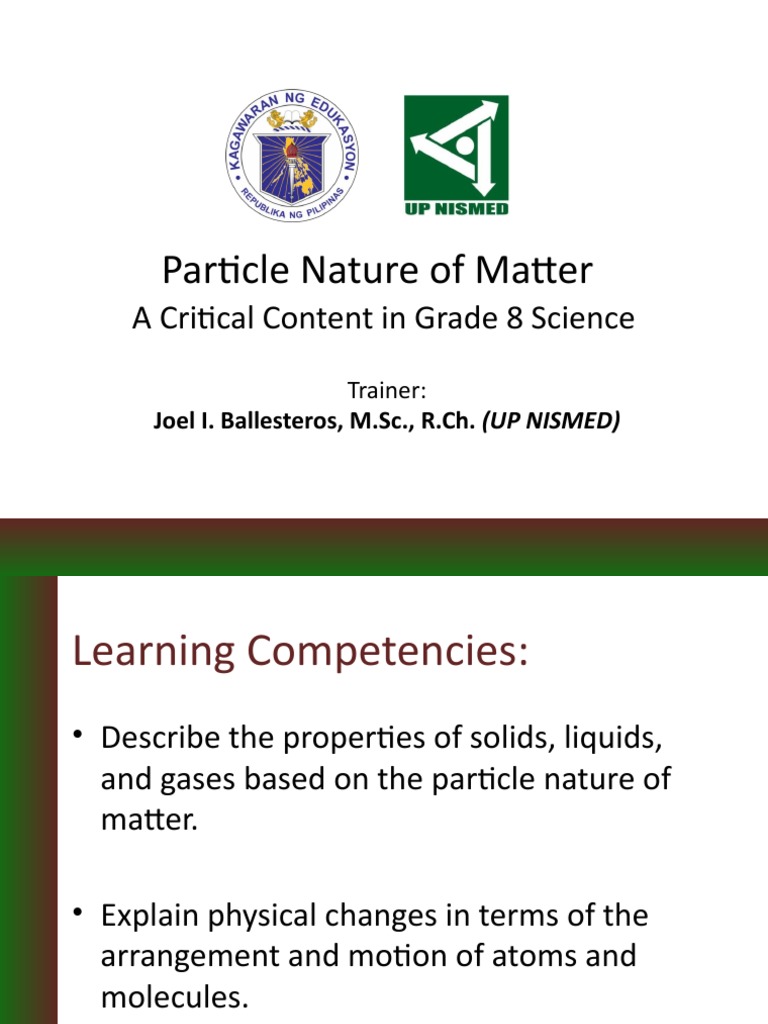 Particle Nature of Matter | PDF | Matter | Mixture