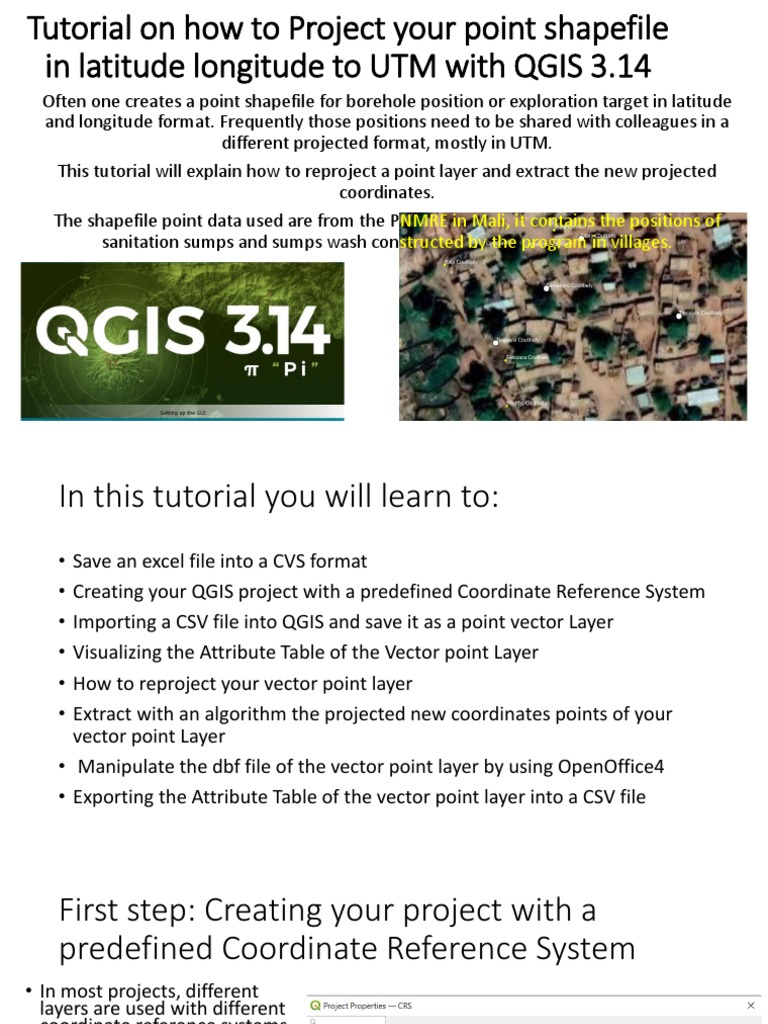 TutorialQGIS Lat Long in UTM | PDF | Comma Separated Values | Computer Data