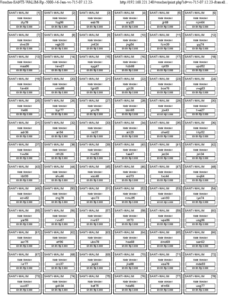 Contoh Voucher Wifi 2 | PDF