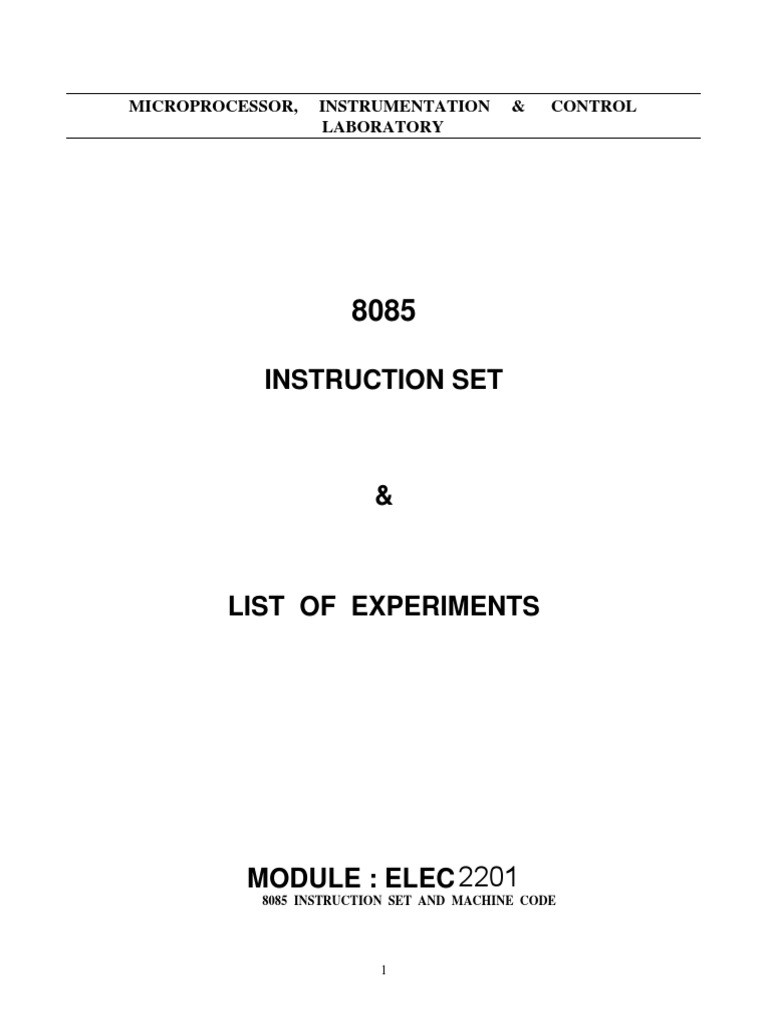 8085 Instruction Set | PDF | Computer Architecture | Computer Engineering