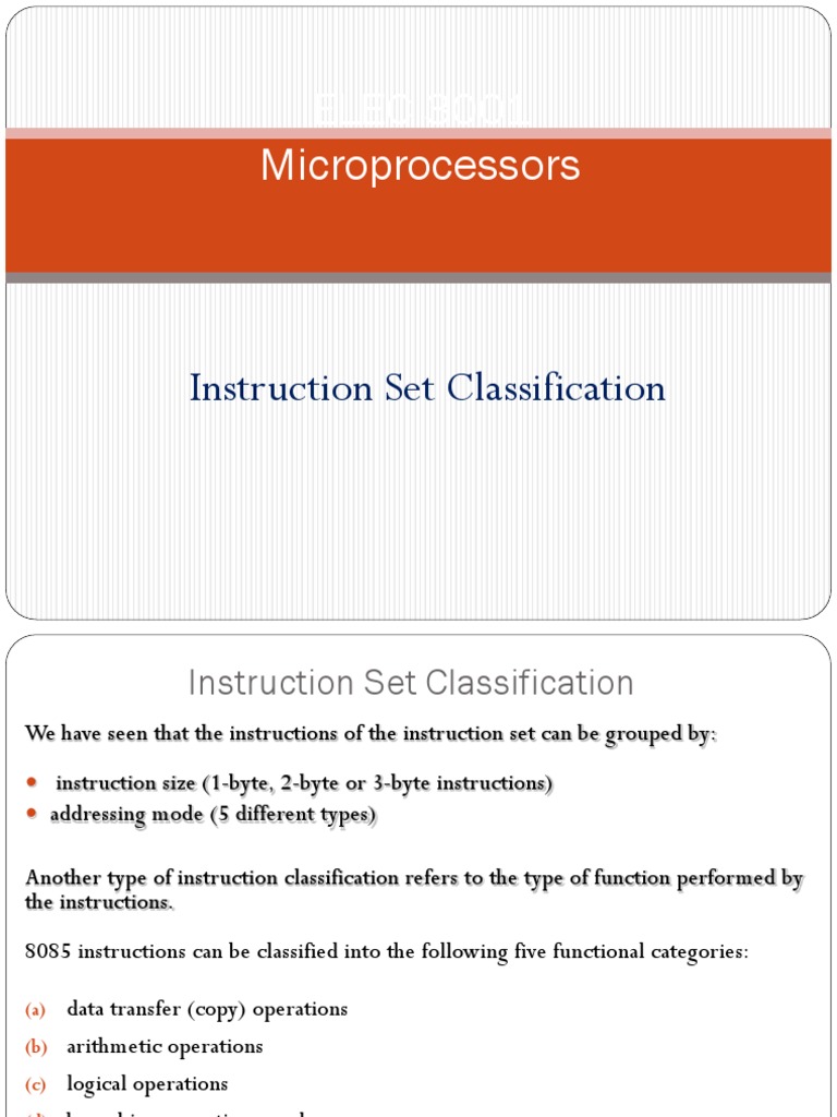 Instruction Set Classification | PDF