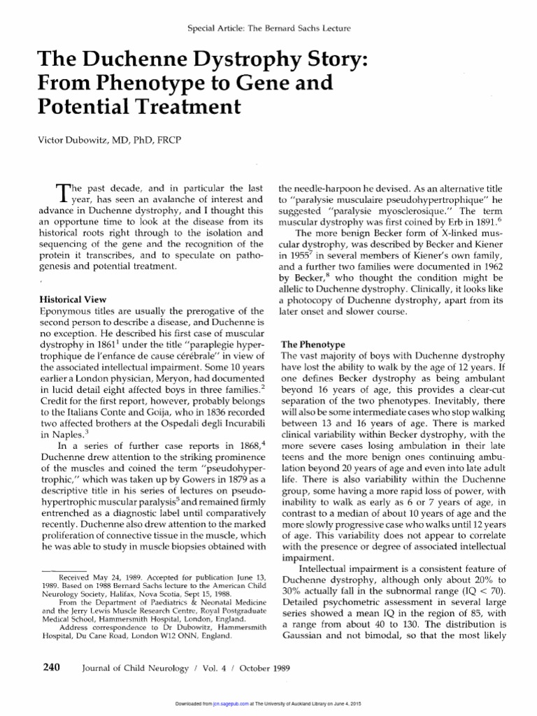 1989 - The Duchenne Dystrophy Story | PDF | Muscular Dystrophy ...