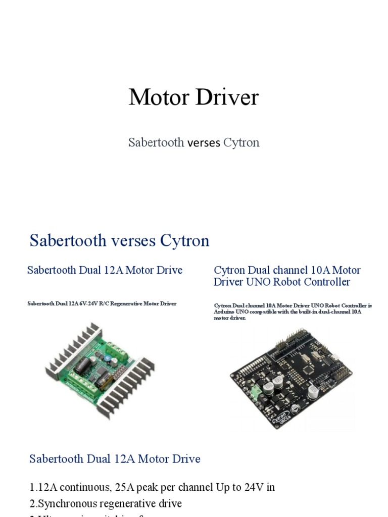 Sabertooth vs Cytron Motor Drivers | PDF | Technology & Engineering