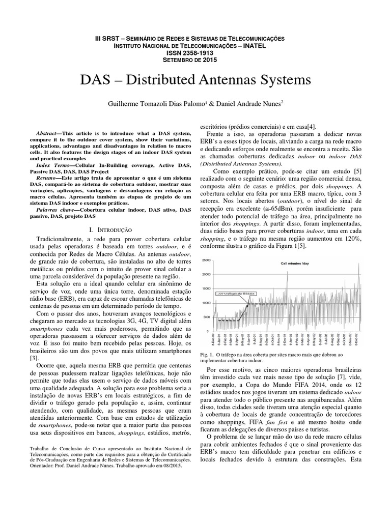 DAS - Distributed Antennas Systems | PDF | Rede de computadores | Celulares