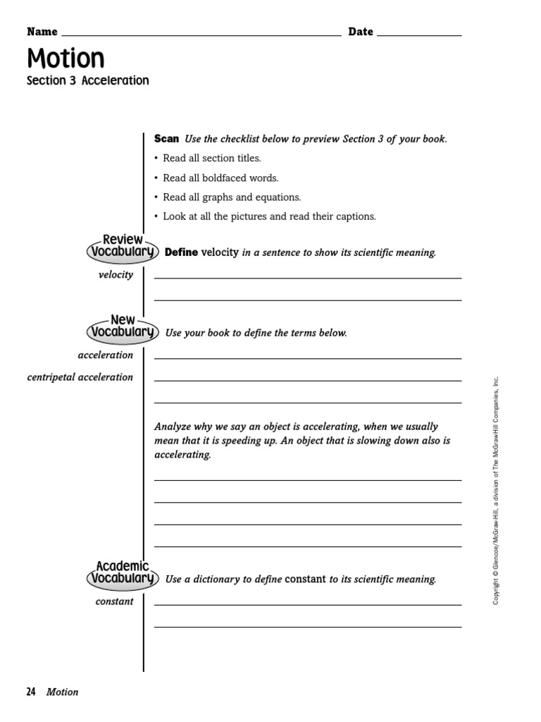 Motion - Acceleration WS | PDF | Acceleration | Velocity