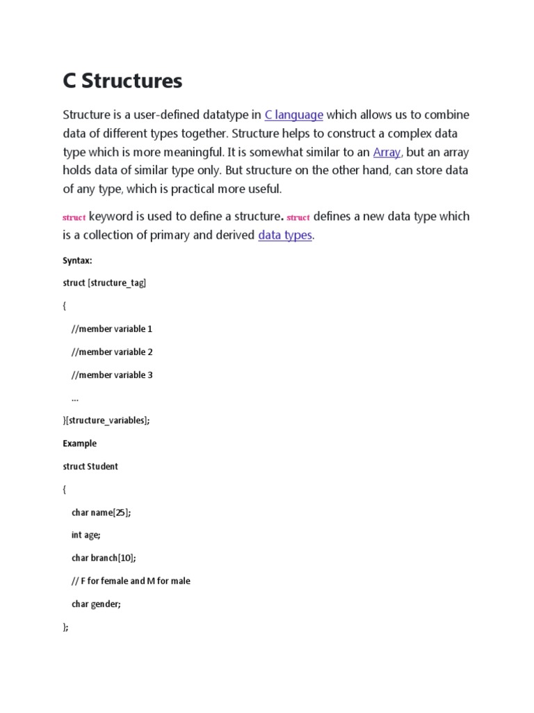 C Structures | PDF