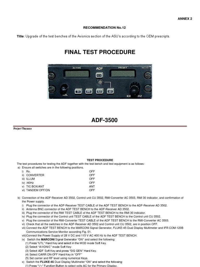2 Final Test Procedure Adf-3500 | PDF | Electrical Engineering ...