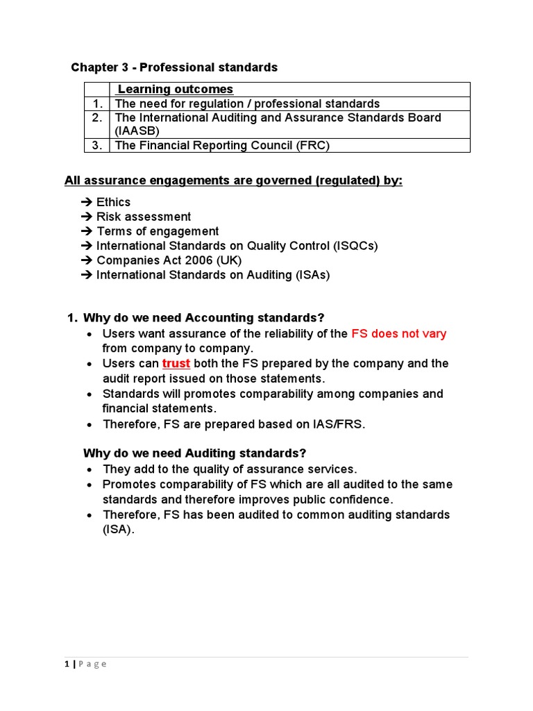 Chapter 3 - Lesson Outline - Student | PDF | Audit | Financial Audit
