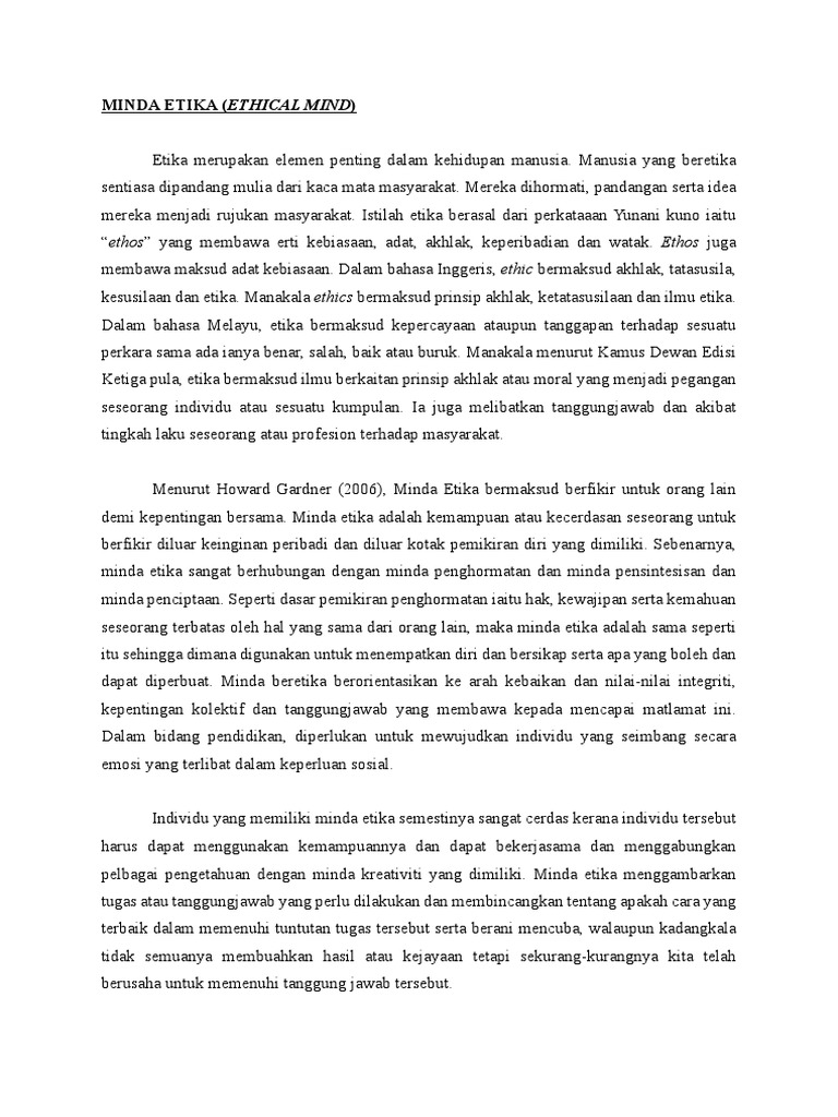 Minda Etika | PDF