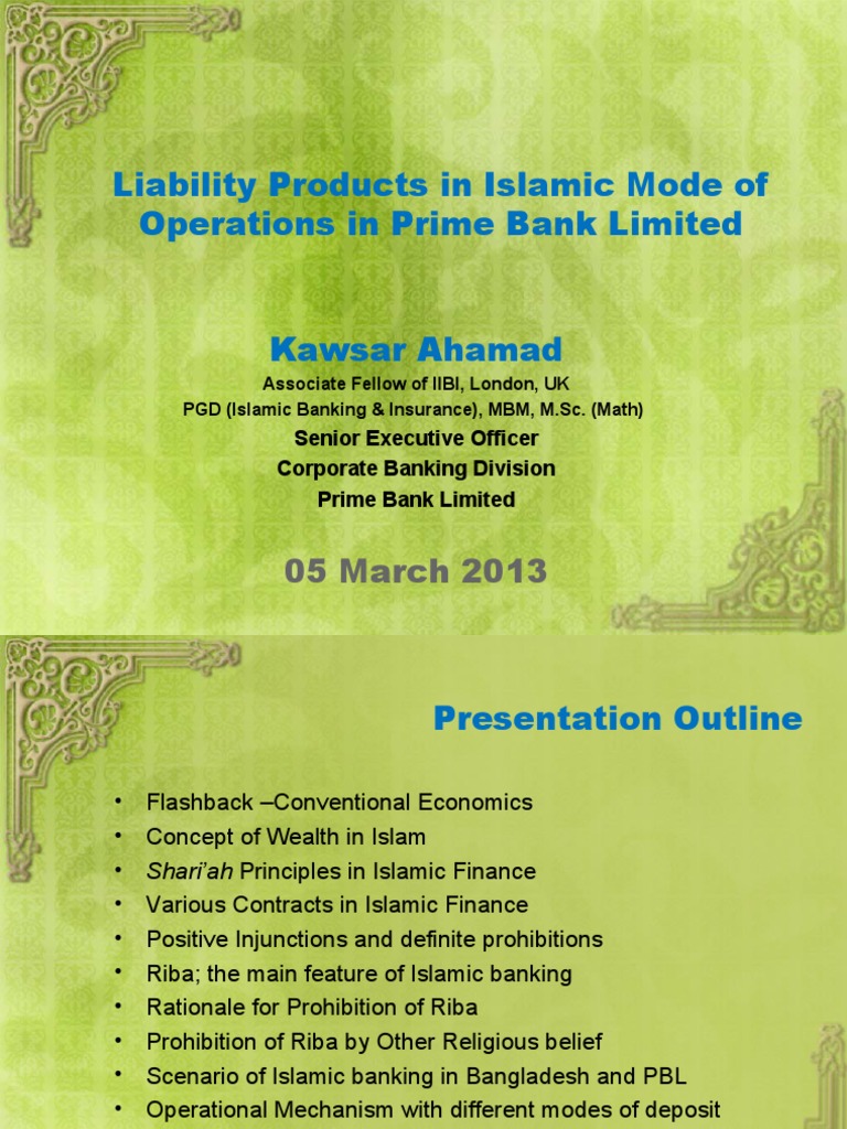 Liability Side | PDF | Islamic Banking And Finance | Banks