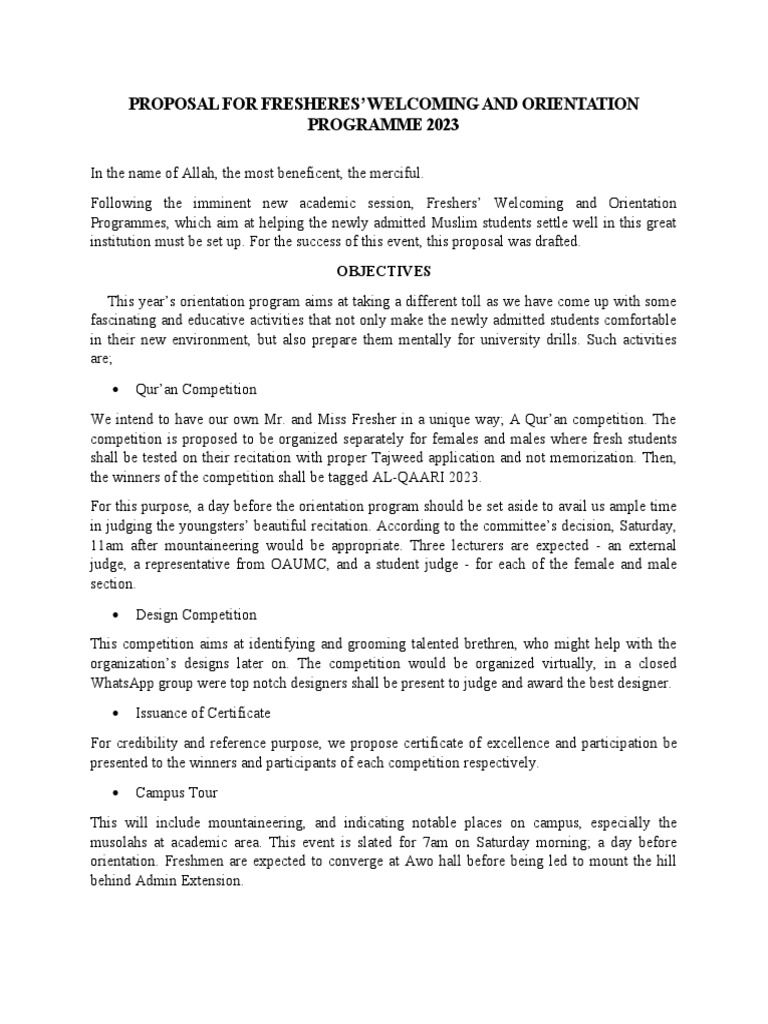 MSSN Student Orientation | PDF