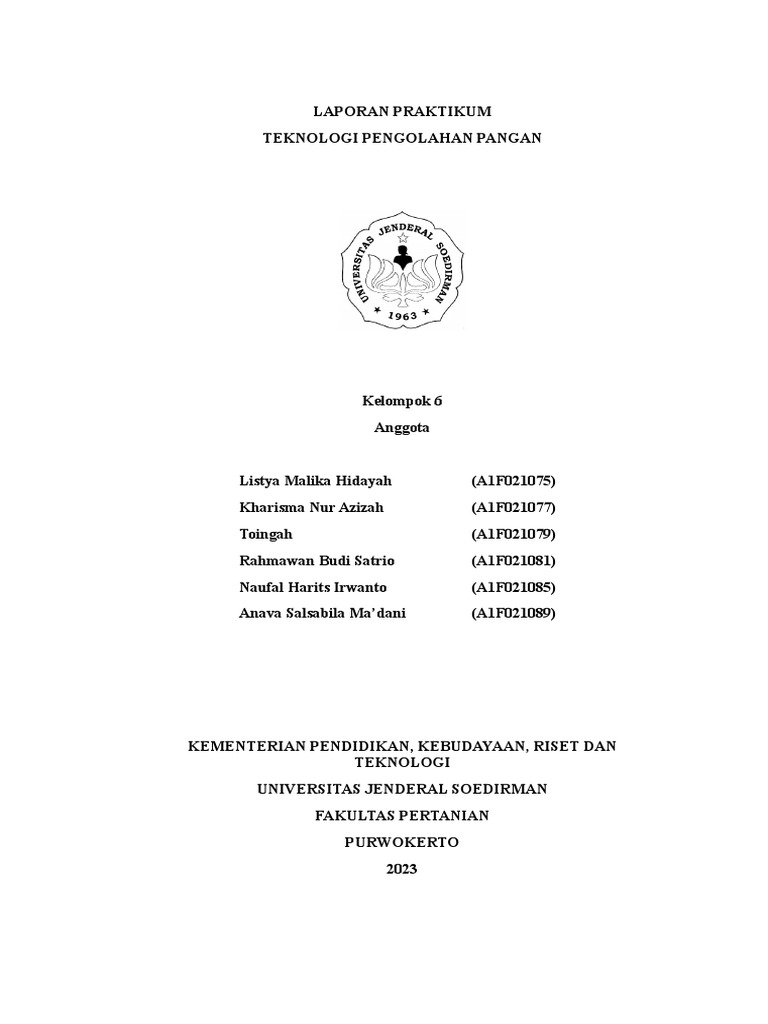Laporan Akhir - Acara 1 - Kelompok 6 - Kelas A - Praktikum TPP | PDF