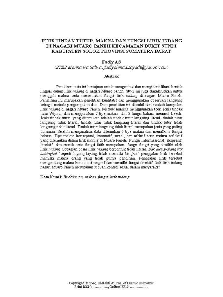 Tulisan Untuk Jurnal Speech Act Indang | PDF