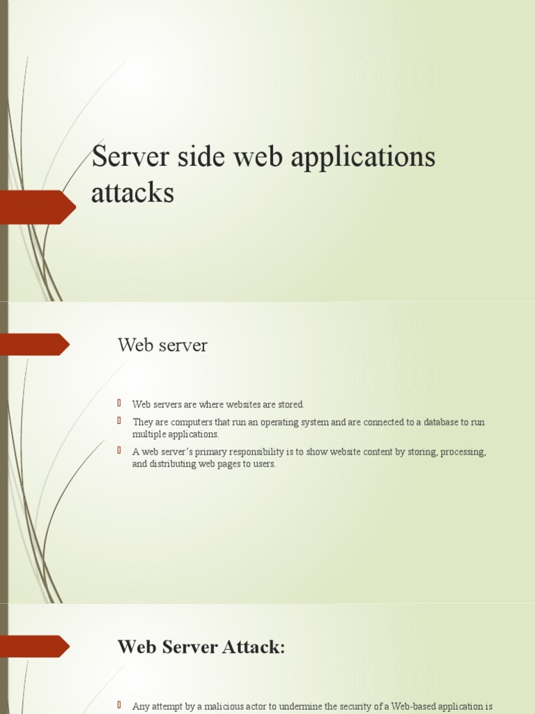 Server Side Web Applications Attacks Pdf Denial Of Service Attack