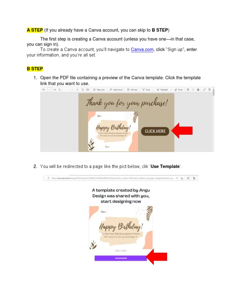 Canva Template Editing Guide | PDF