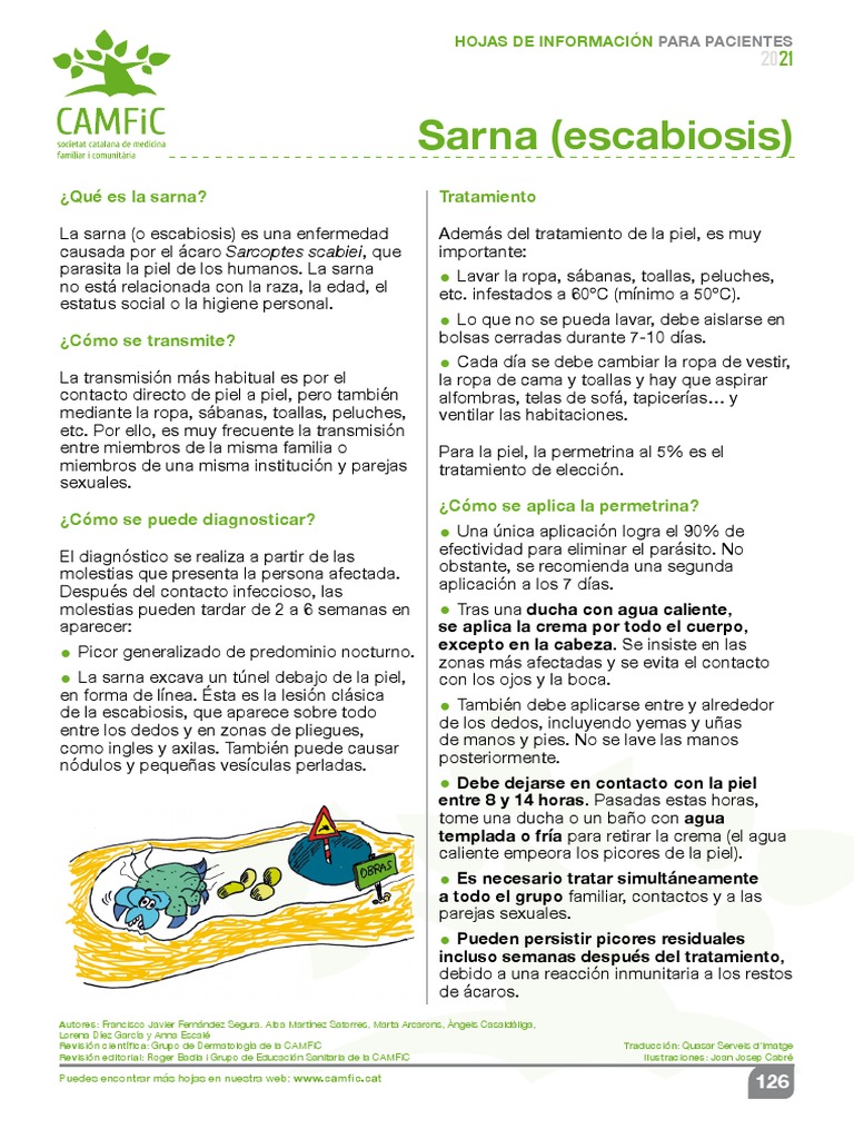 Tratamiento y cuidado de la sarna | PDF | Inmunología | Enfermedades y ...