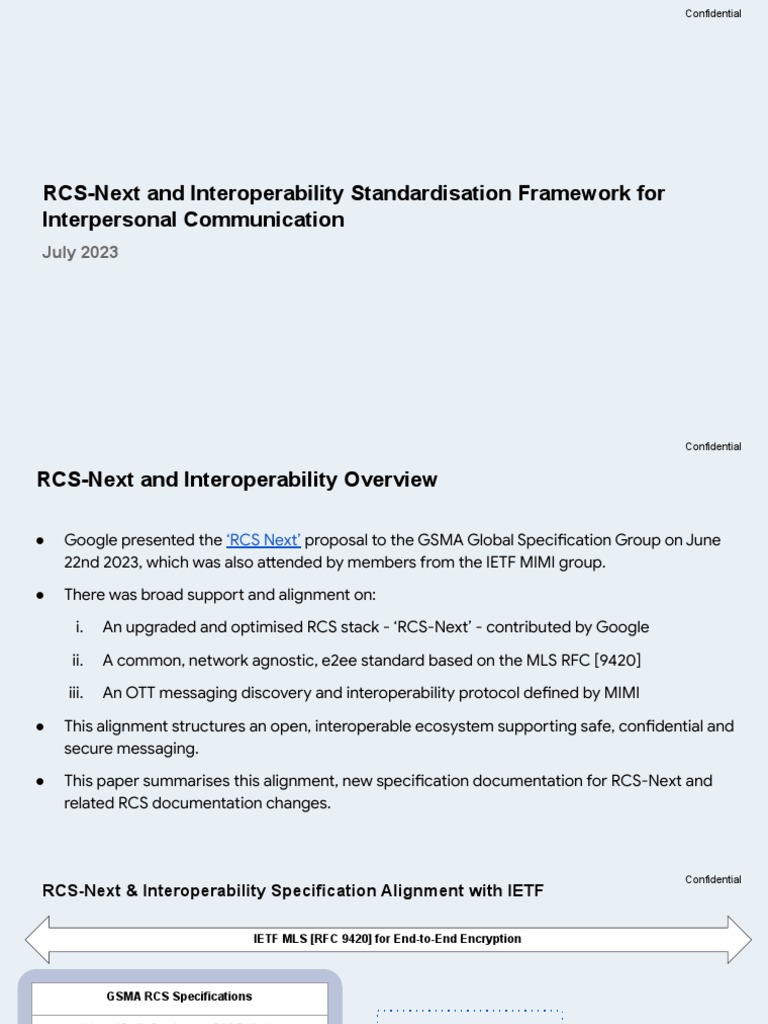 RCS-next and Interoperability - Next Steps | PDF | Networking Standards ...