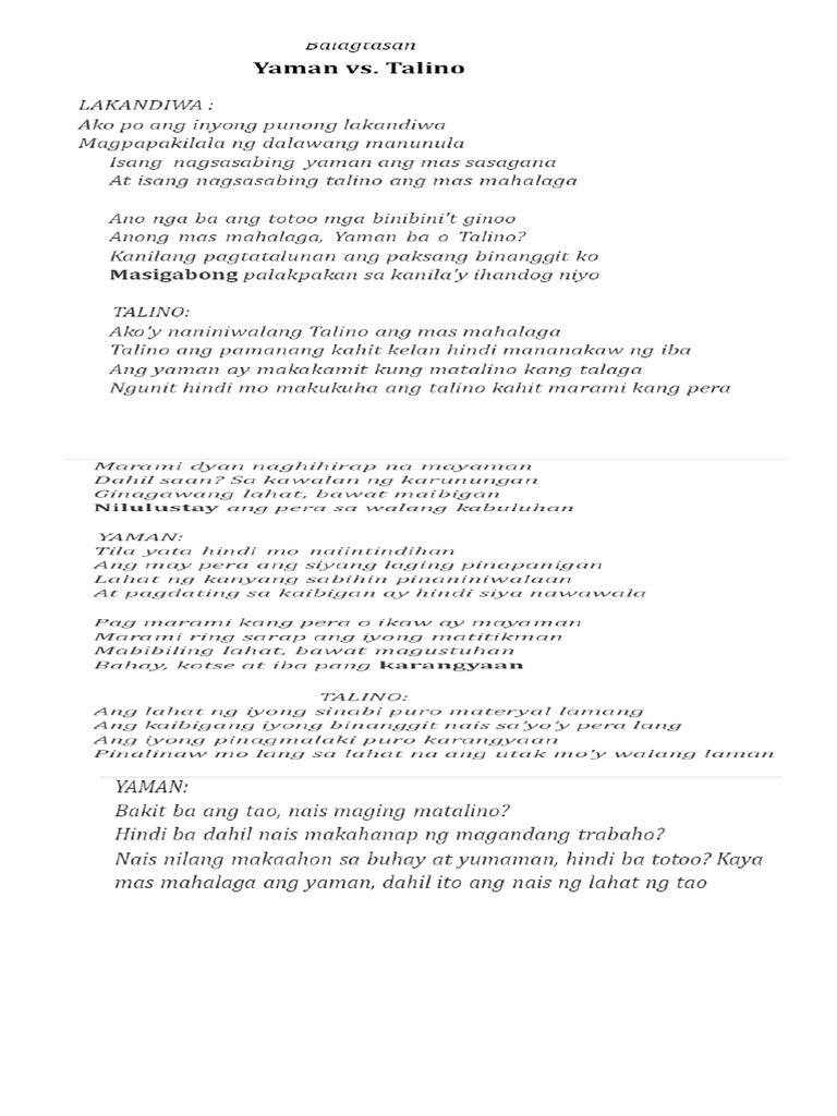 Balagtasan Piece | PDF