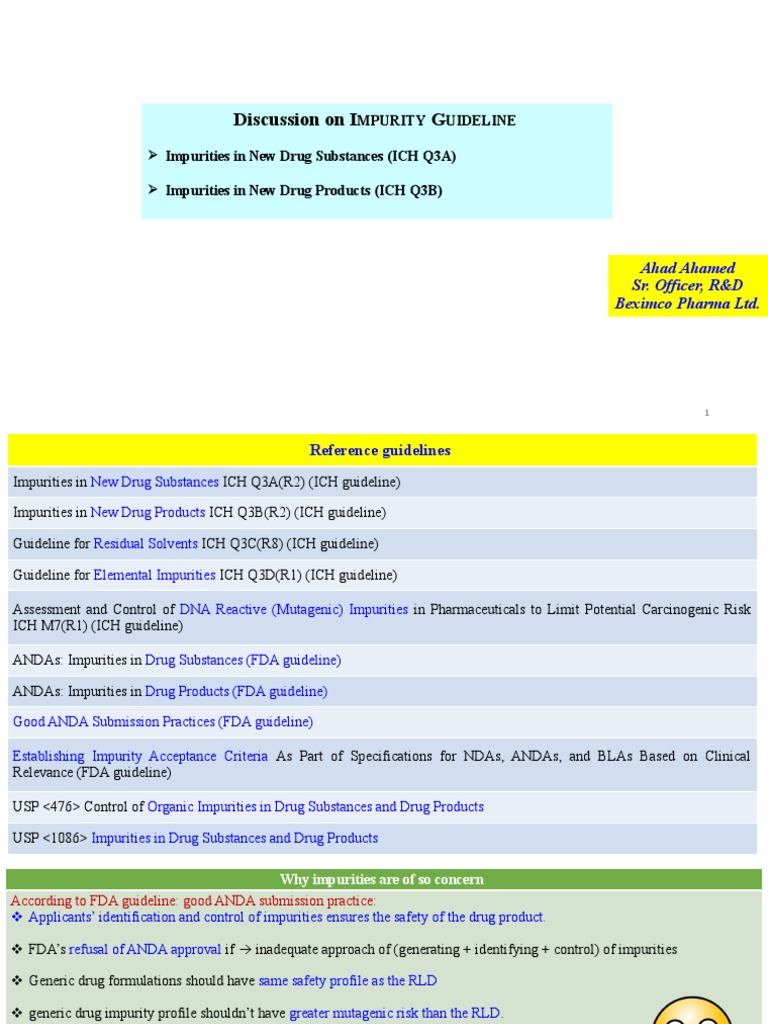 ICH Q3A & Q3B Summary | PDF