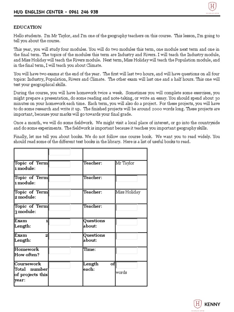 Geography Course Overview and Schedule | PDF | Schools | Learning