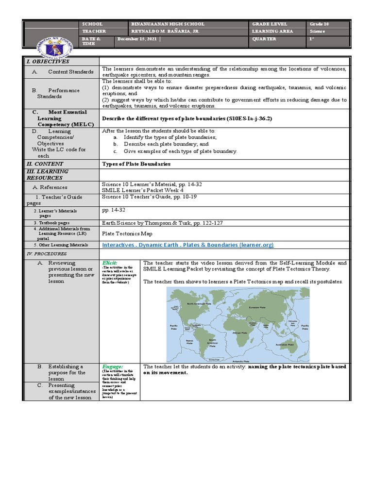 Types of Plate Boundaries | PDF