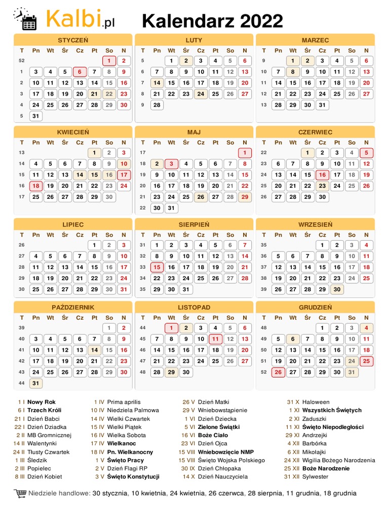 KALBI PL Kalendarz-2022-Do-Druku | PDF