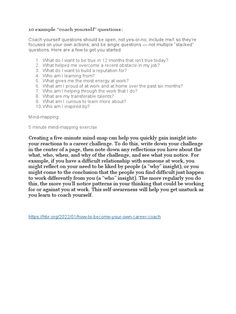 Self-Coaching for Career Growth | PDF