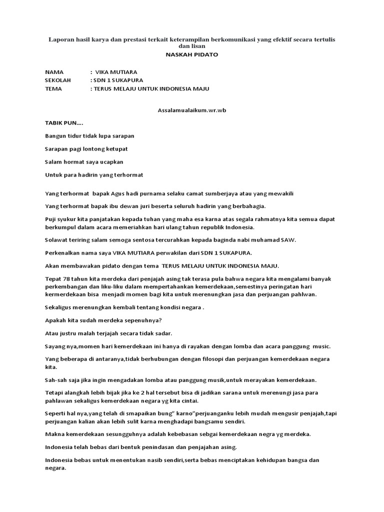 Laporan Hasil Karya Dan Prestasi Terkait Keterampilan Berkomunikasi Yang Efektif Secara Tertulis ...