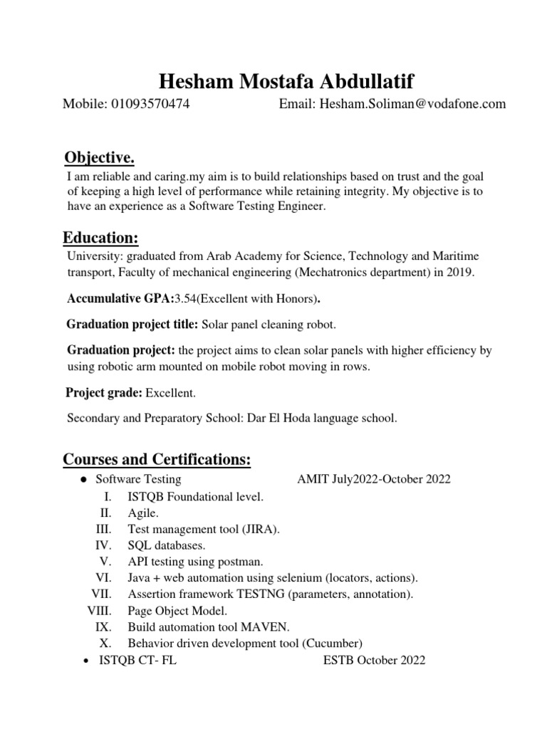 Hesham Soliman | PDF | Software Testing | Systems Engineering