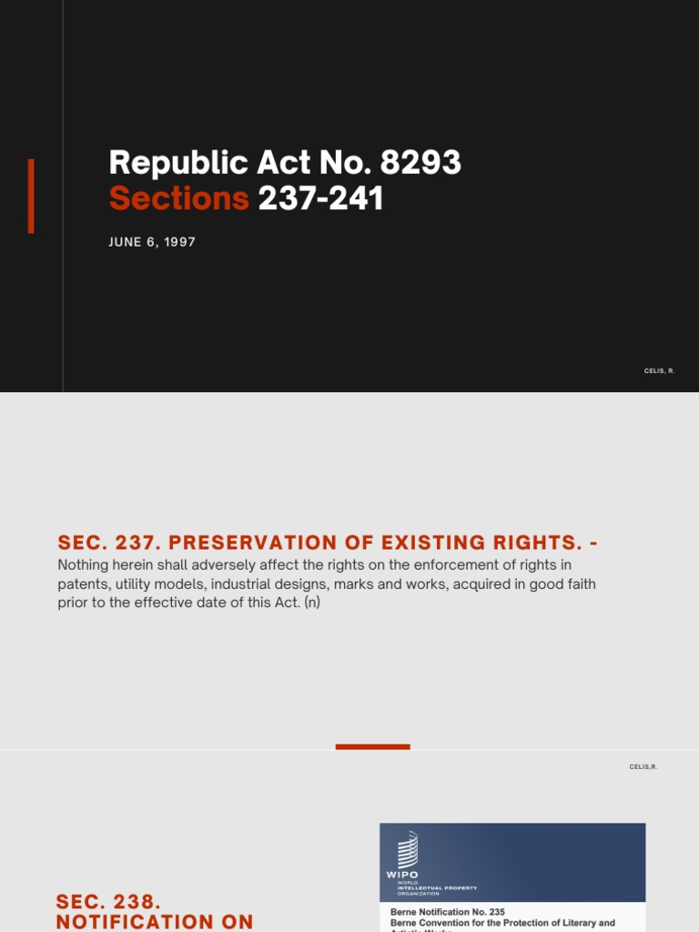 Republic Act No. 8293 237-241: Sections | PDF | Trademark | Patent