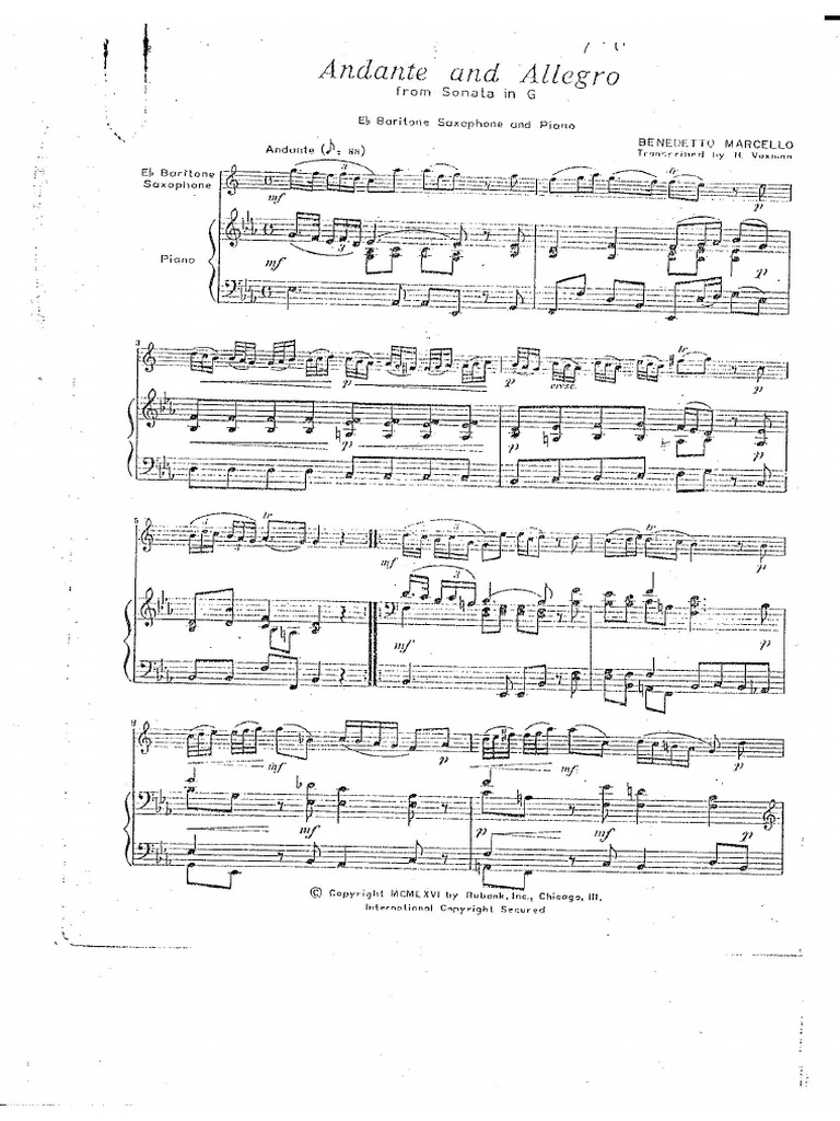 Andante and Allegro - Piano | PDF