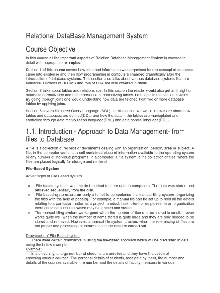 Relational DataBase Management System | PDF | Relational Database | Databases