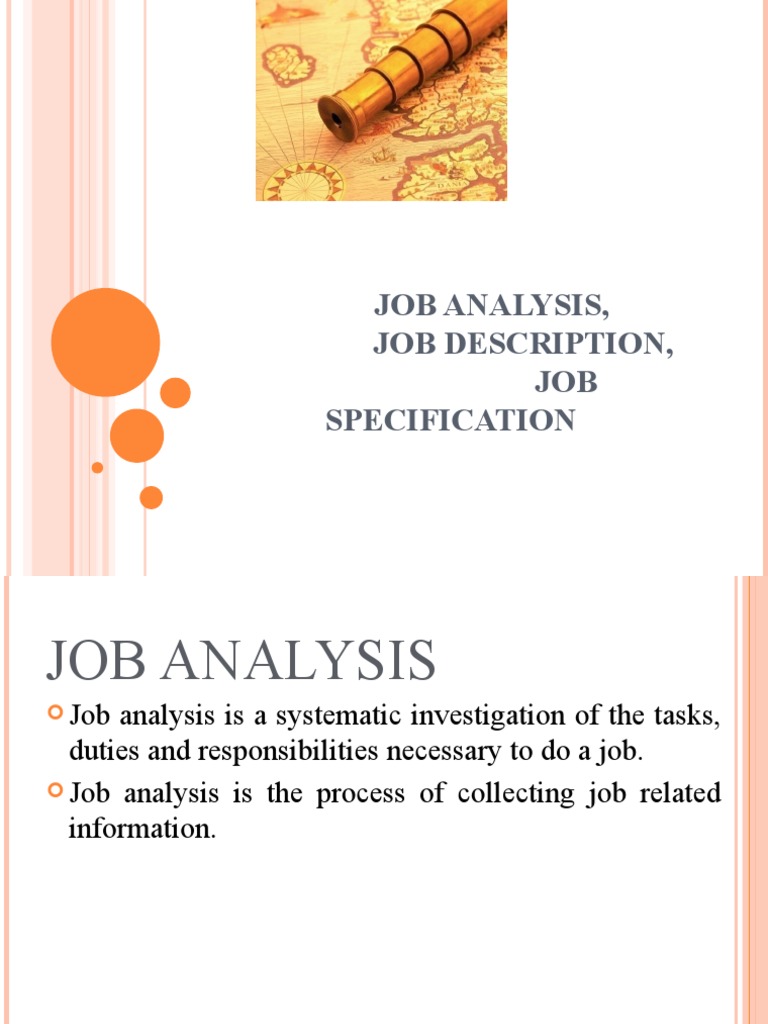 Job Analysis, Job Description and Job Specification | PDF | Sales ...