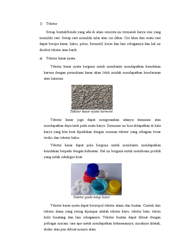 Contoh dan Jenis Tekstur dalam Seni | PDF | Seni & Disiplin Bahasa | Seni