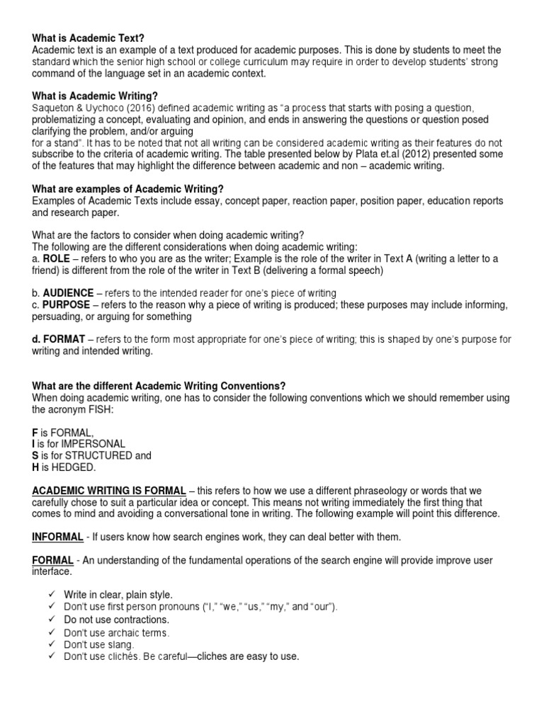Handout-Lesson 1-Academic Writing | PDF | Foreign Language Studies