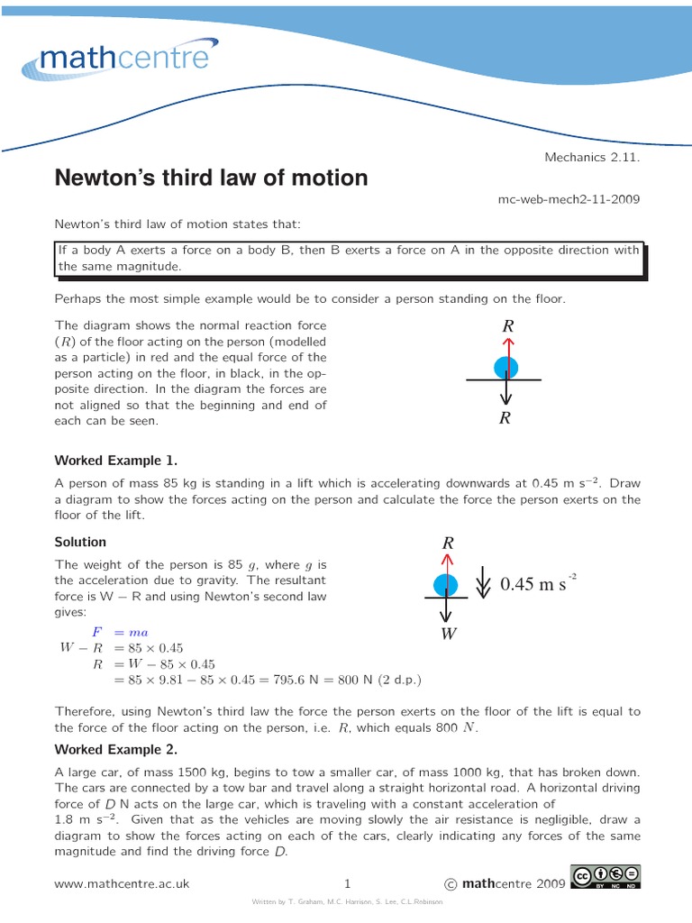 Newton's Third Law Explained with Examples | PDF | Force | Newton's Laws Of Motion