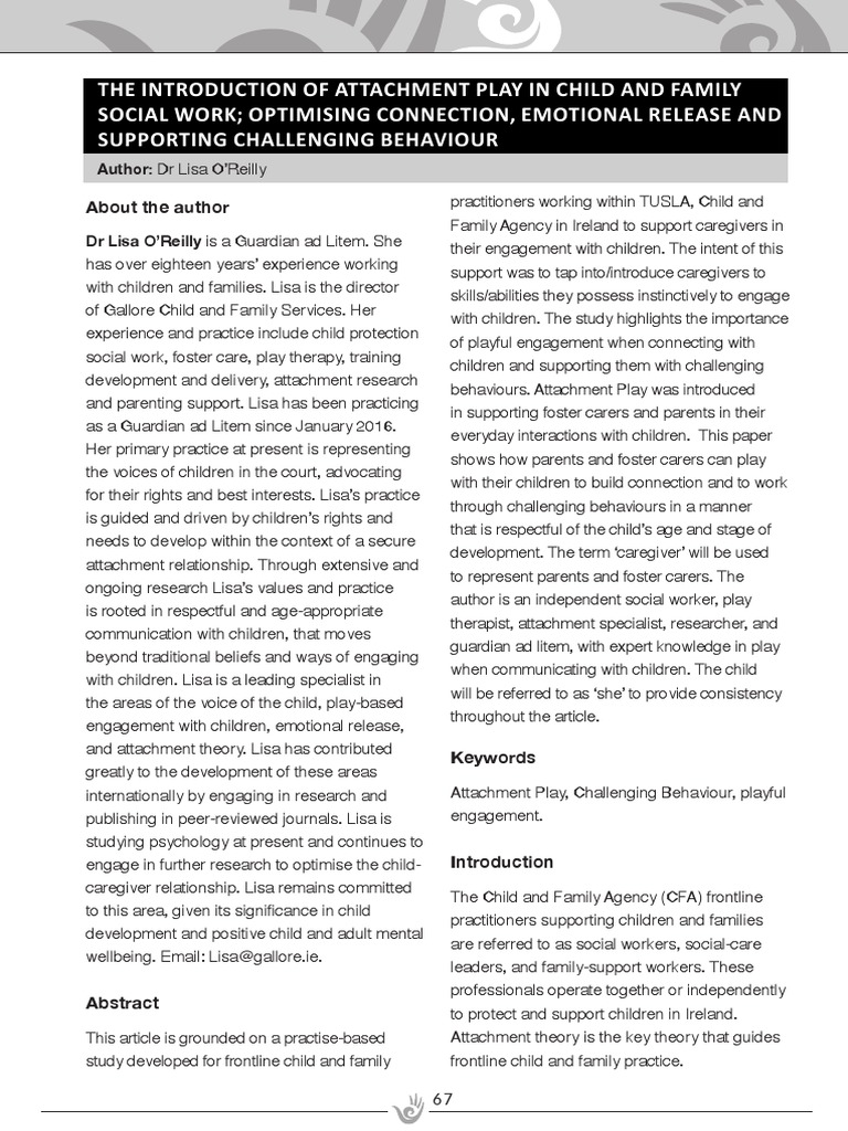 The Introduction of Attachment Play in Child and Family Social Work ...