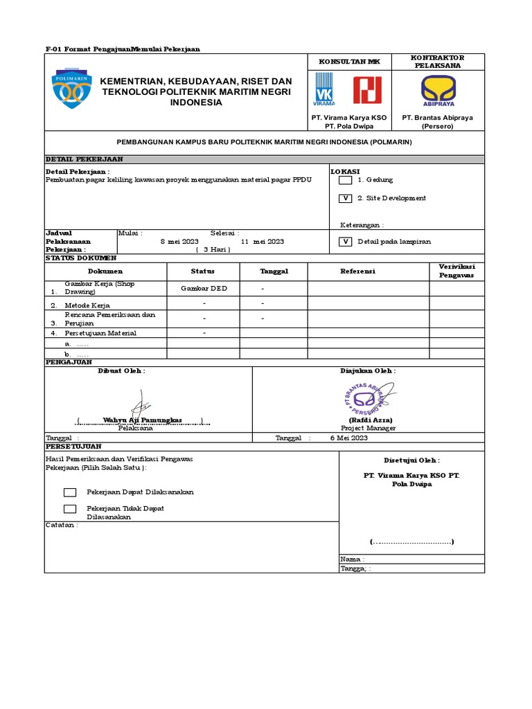 Ipl-01 Pagar Ppdu Sementara | PDF