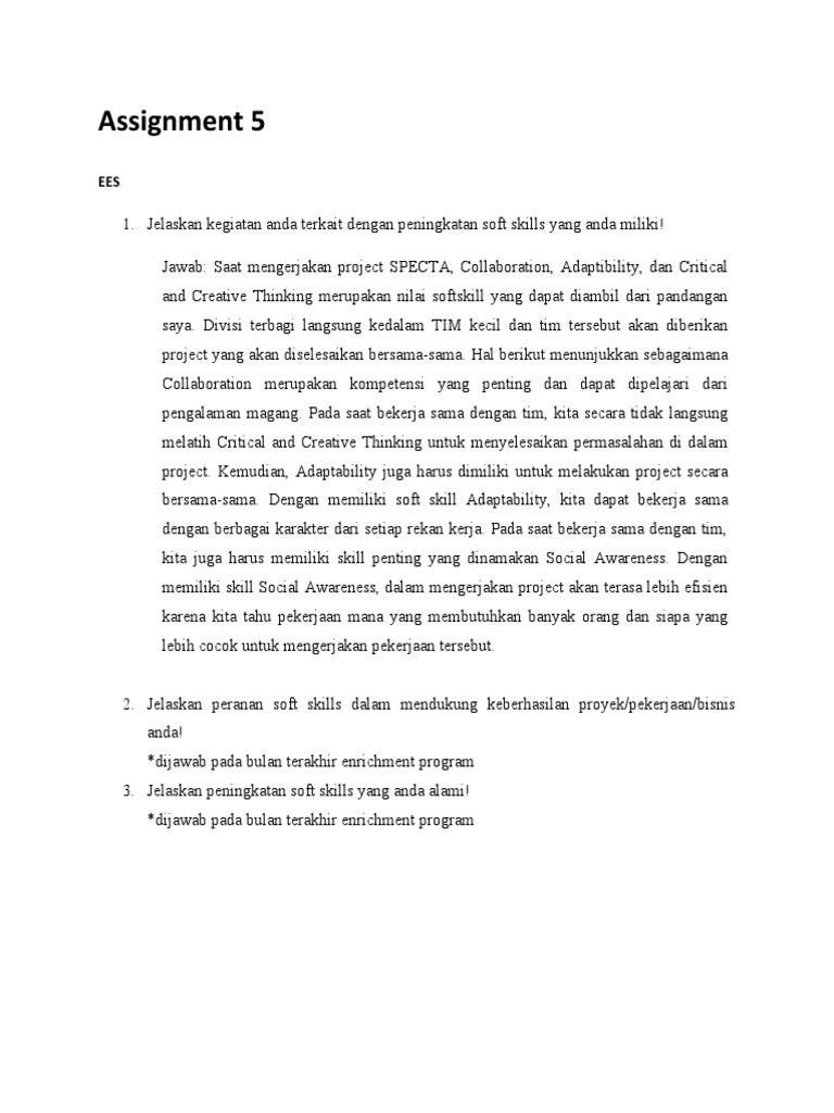 CSKMG CSBKS Csals-Assignment Bulan 5-Ees-In | PDF