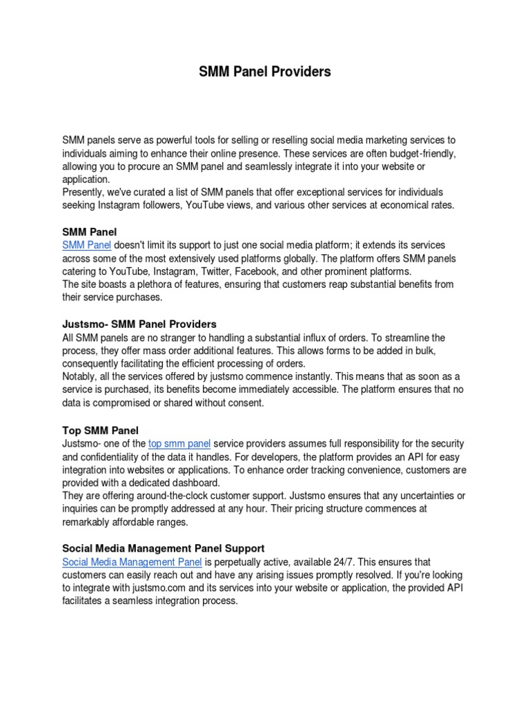 SMM Panel Providers | PDF