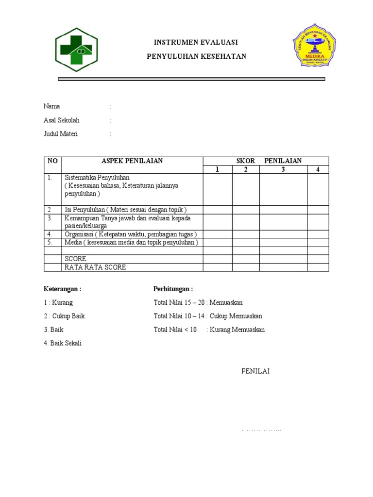 Instrumen Penkes | PDF