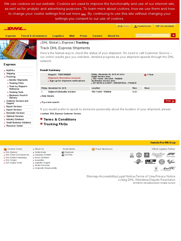 Tracking, Dhejtrack Parcels, Packages, Shipments DHL Express Tracking | Download Free PDF ...