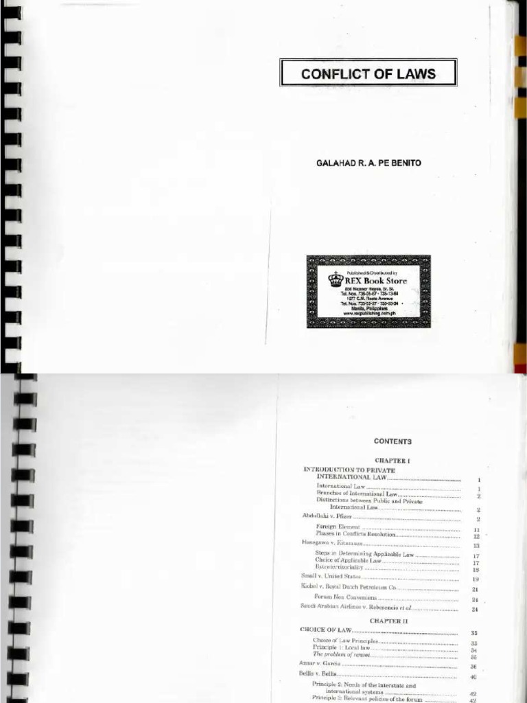 PDF Conflict of Laws by Pe Benito Chapters 1 5 Compress | PDF