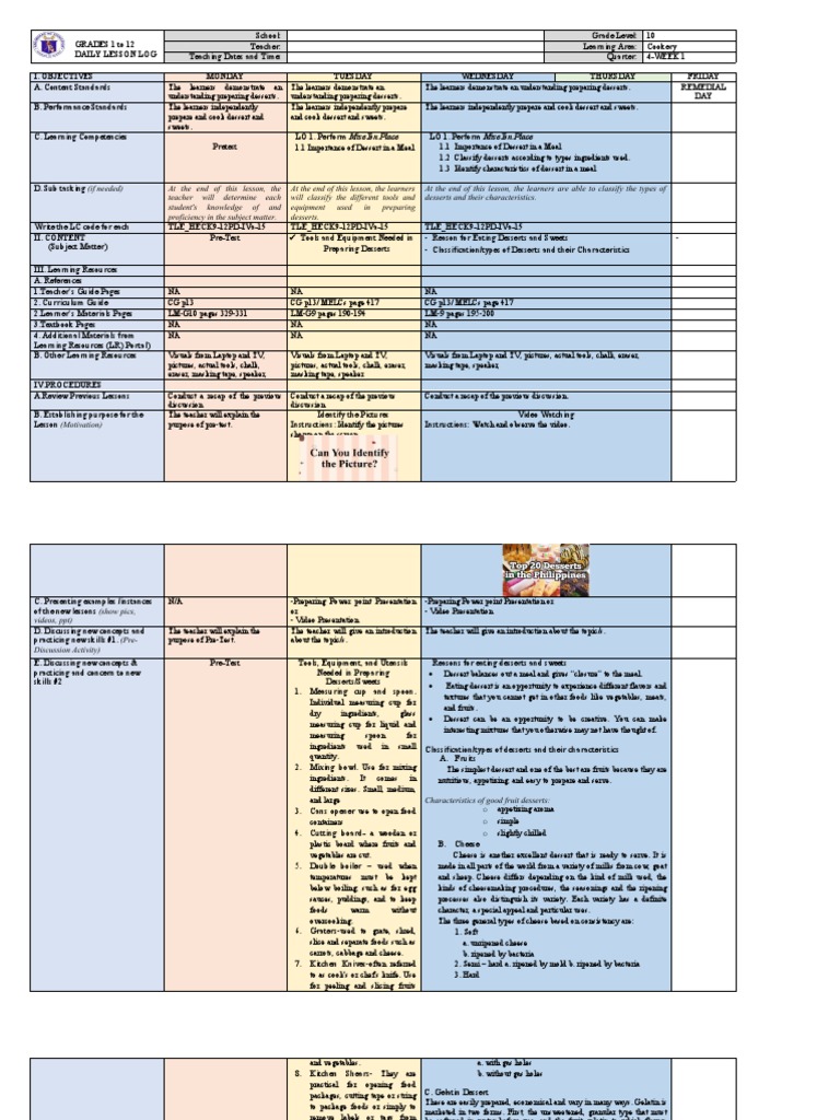 Cookery 9 DLL 4TH Quarter | PDF
