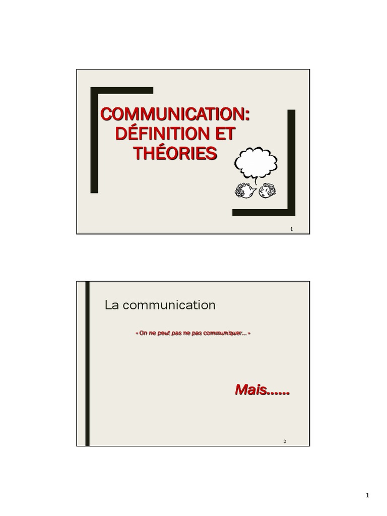 Définition et théories de la communication | PDF | la communication