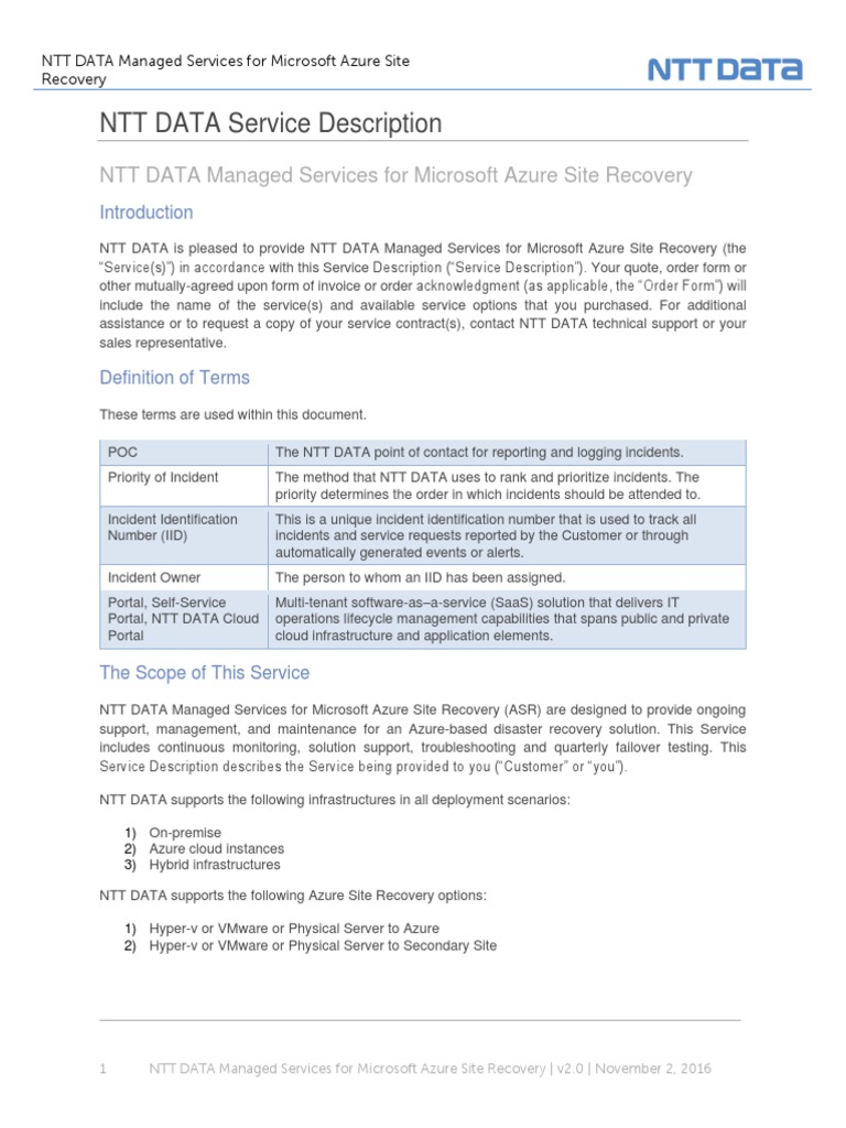 Managed Services For Microsoft Azure Site Recovery | PDF | Cloud ...