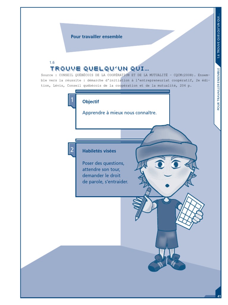 Activite 6 Trouve Quelqu Un Qui | PDF