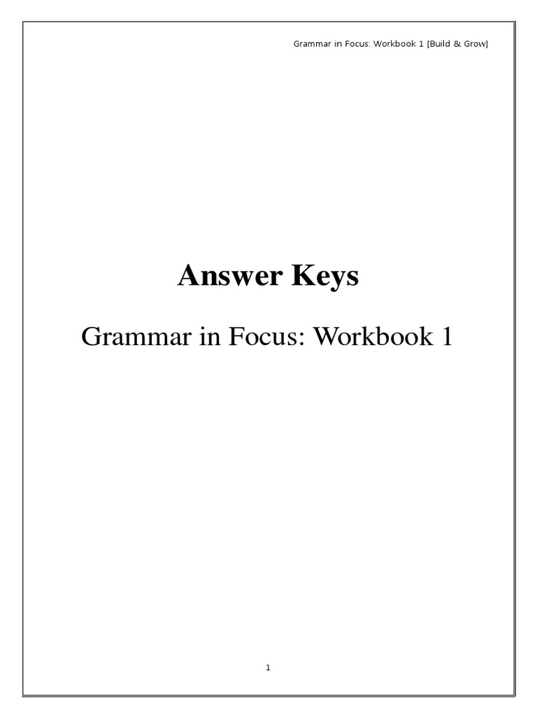 Grammar in Focus WB 1 - Answer Keys (150804) ) | PDF